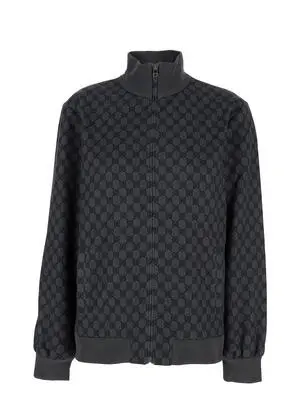 Gucci High Neck Gg Print Tech Fabric Sweatshirt - Multicolor