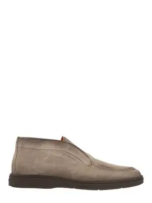 Santoni Suede Leather Desert Boots - Cream