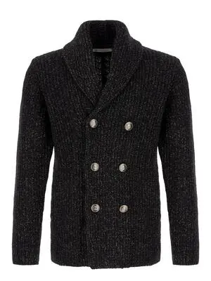 Brunello Cucinelli Double-breasted Shawl Collar Knitwear - Multicolor
