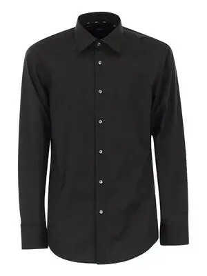 BOSS Slim Fit Shirt In Easy-iron Stretch Cotton Poplin - Black