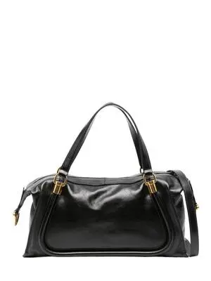 CHLOÉ CHLOE Calf Leather Glossy Top Handle Shoulder Bag
