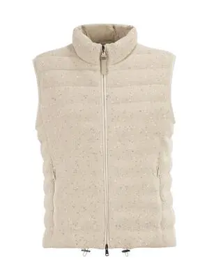 BRUNELLO CUCINELLI BRUNELLO CUCINELLI Padded Cotton Waistcoat With Sequins And Leather Details