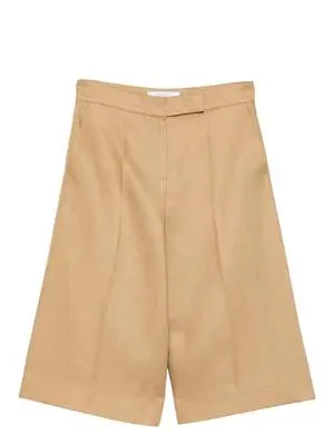 Max Mara Tailored Pleated Wide Leg Shorts - Cream