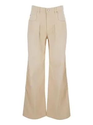 Isabel Marant Étoile Rodayna Wide Leg Beige Denim Jeans - Multicolor
