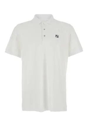 Fendi Polo Shirt With Classic Collar And Logo On The Front In Cotton For - Multicolor