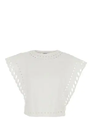 Isabel Marant Étoile Odyle Crew Neck Top With Cut-out Details - White