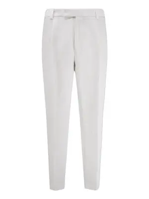 BOSS Port Linen Trousers - White