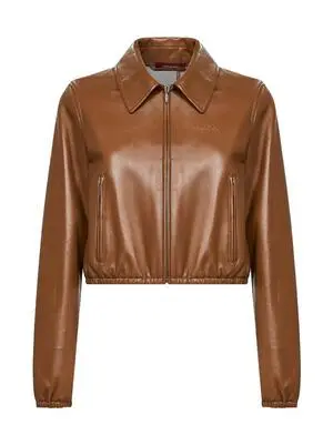 Gucci Lambskin Leather Jacket - Brown