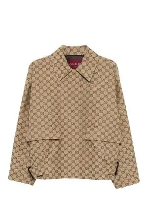 Gucci Monogrammed Cotton Blend Jacket - Cream