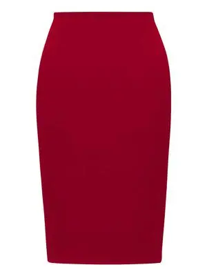 Saint Laurent Mid-rise Satin Pencil Skirt - Red