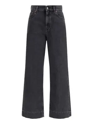 Chloé High-waisted Cropped Denim Jeans - Black
