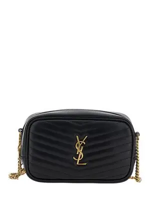 Saint Laurent Lou Mini Shoulder Bag With Cassandre Detail In Quilted Leather - Multicolor