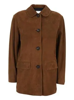 Tagliatore Suede Classic Collar Jacket - Brown