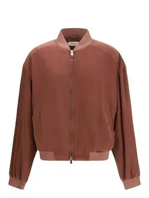 Versace Overdyed Silk Bomber Jacket - Multicolor