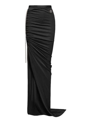 Moncler Cotton Asymmetric Draped Skirt - Black