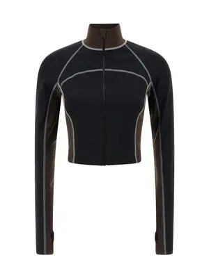 Fendi Color Block Technical Fabric Top - Black