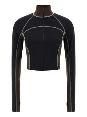 Fendi Color Block Technical Fabric Top - Black
