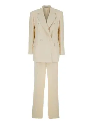 Tagliatore Double Breasted Linen Suit - Multicolor