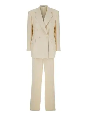 Tagliatore Double Breasted Linen Suit - Multicolor