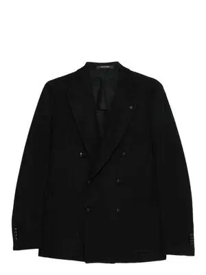 Tagliatore Textured Double-breasted Blazer - Black