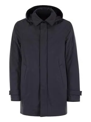 Herno Waterproof 2-layer Fabric Parka With Hood - Blue