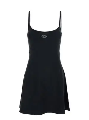 DIESEL® Dlogo Cotton Dress With Thin Straps - Multicolor