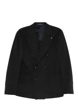 Tagliatore TAGLIATORE Double-Breasted Peak Lapel Blazer Black