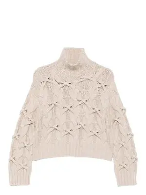 Brunello Cucinelli Cable Knit Cashmere Turtleneck Sweater - Multicolor