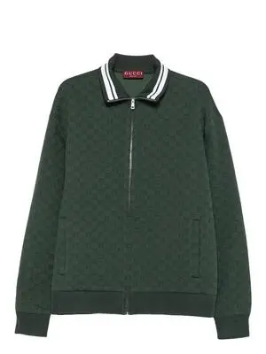 GUCCI GUCCI Green Patterned Zip-Up Track Jacket