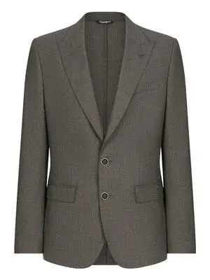 Dolce & Gabbana Virgin Wool Blazer With Peak Lapels - Gray