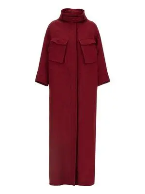 Gucci Gg Jacquard Coat - Red