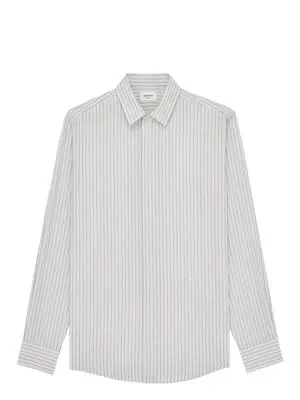 Saint Laurent Slim Fit Cassandre Shirt - Gray