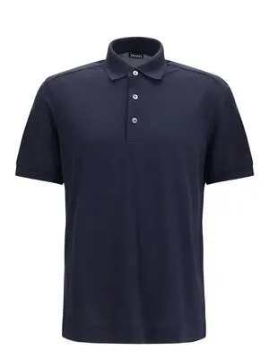 Zegna Cotton And Silk Polo - Blue