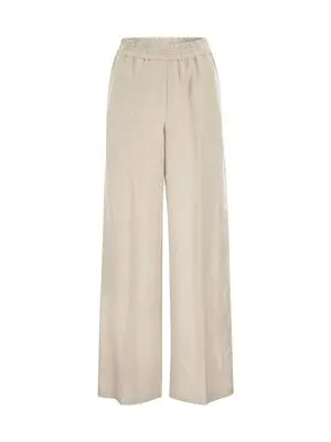 BRUNELLO CUCINELLI BRUNELLO CUCINELLI Loose Track Trousers In Chevron Linen And Cotton