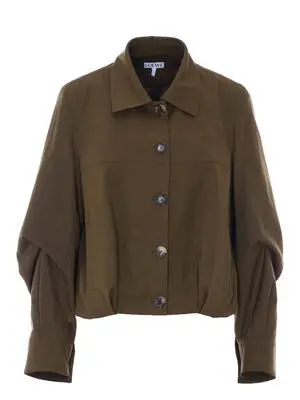 Loewe Silk And Cotton Jacket - Green