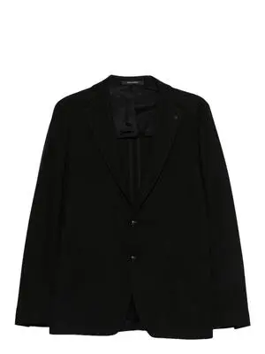 Tagliatore Cotton Blazer With Notched Lapels - Black