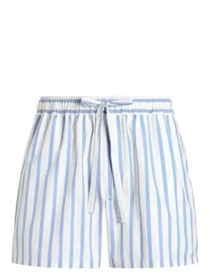 Dolce & Gabbana Striped Cotton Blend Bermuda Shorts - Blue
