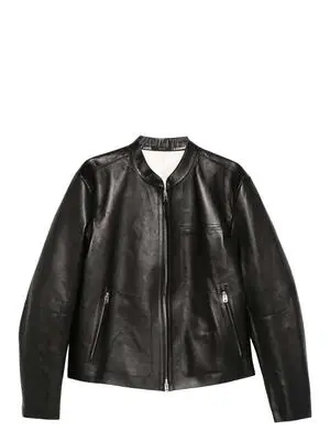 TOM FORD Leather Zip-up Jacket - Black