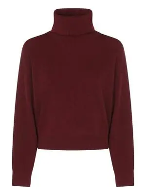 Brunello Cucinelli Cashmere Blend Ribbed Turtleneck Sweater - Red