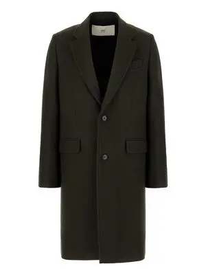Ami Single Breasted Coat - Multicolor