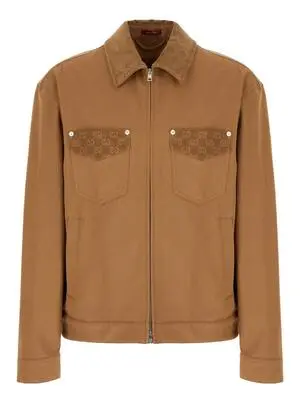 Gucci Zip-up Jacket With Logo Detail - Multicolor