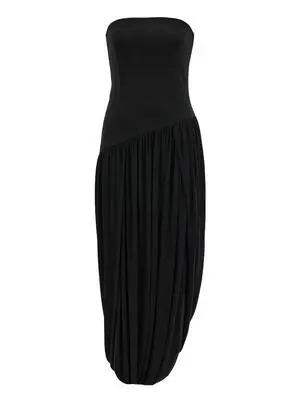 FERRAGAMO Strapless Asymmetrical Dress - Black