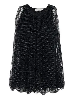 Sportmax Mesh And Rhinestone Embellished Sleeveless Top - Multicolor