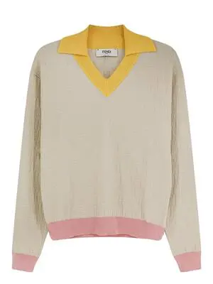 Fendi V-neck Collar Sweater - Multicolor