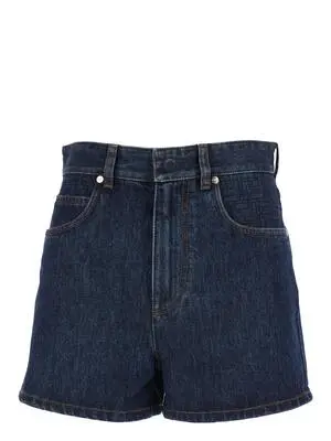 Fendi FENDI Denim Shorts With Logo Patch Multicolor