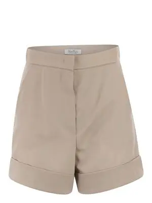 Max Mara Wool, Mohair, And Silk Canvas Shorts - Multicolor