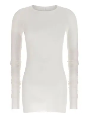 Rick Owens Ribbed Long Sleeve T-shirt - White