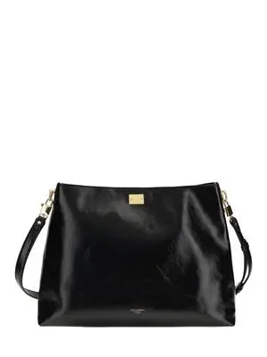 Dolce & Gabbana Large Vittoria Leather Shoulder Bag - Black