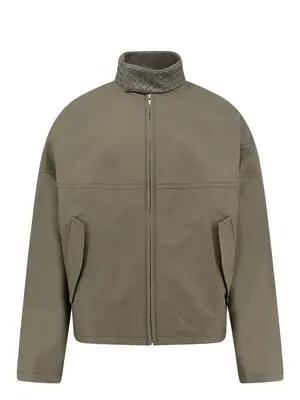 Bottega Veneta Bottega Veneta Cotton Jacket With Intrecciato Leather Detail Multicolor