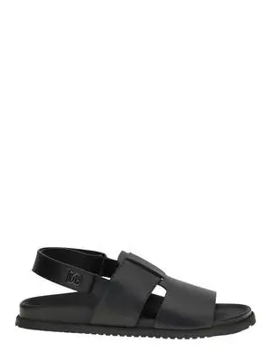 Dolce & Gabbana Leather Open-toe Sandals With Buckle Fastening - Black